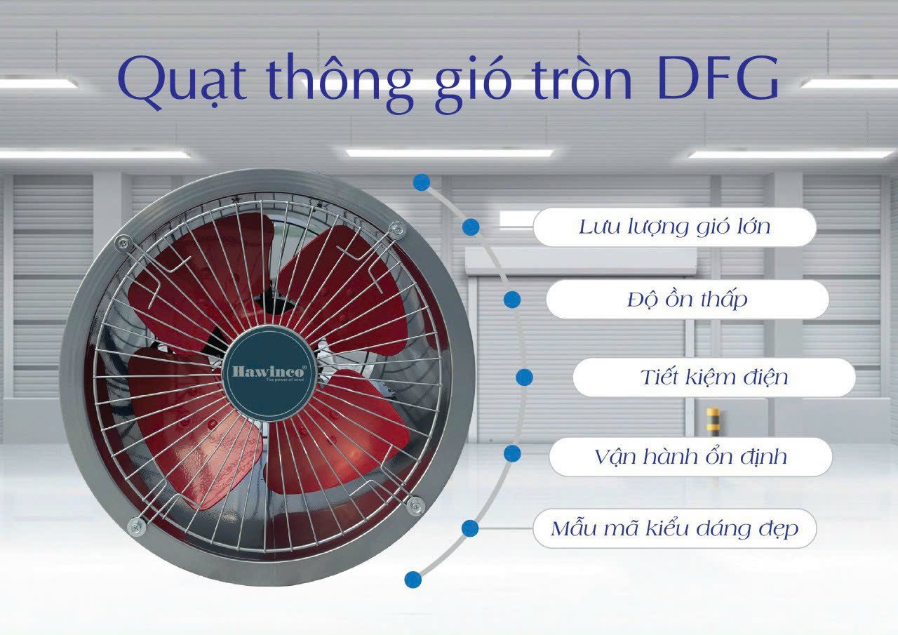 Quạt thông gió khung tròn Ha.winco DFG30